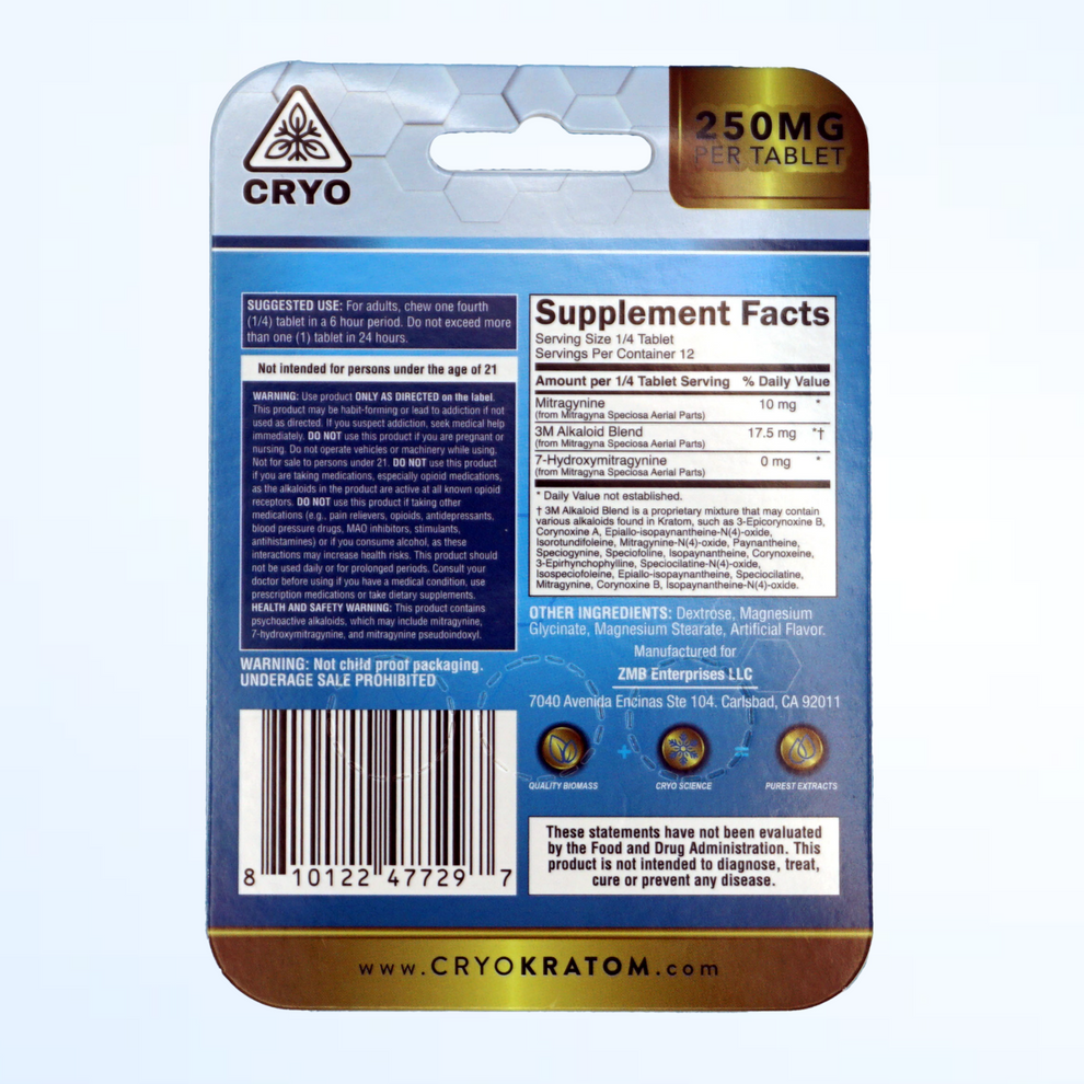 Cryo 3M Tablets – Beyond 7 – CRYO Kratom